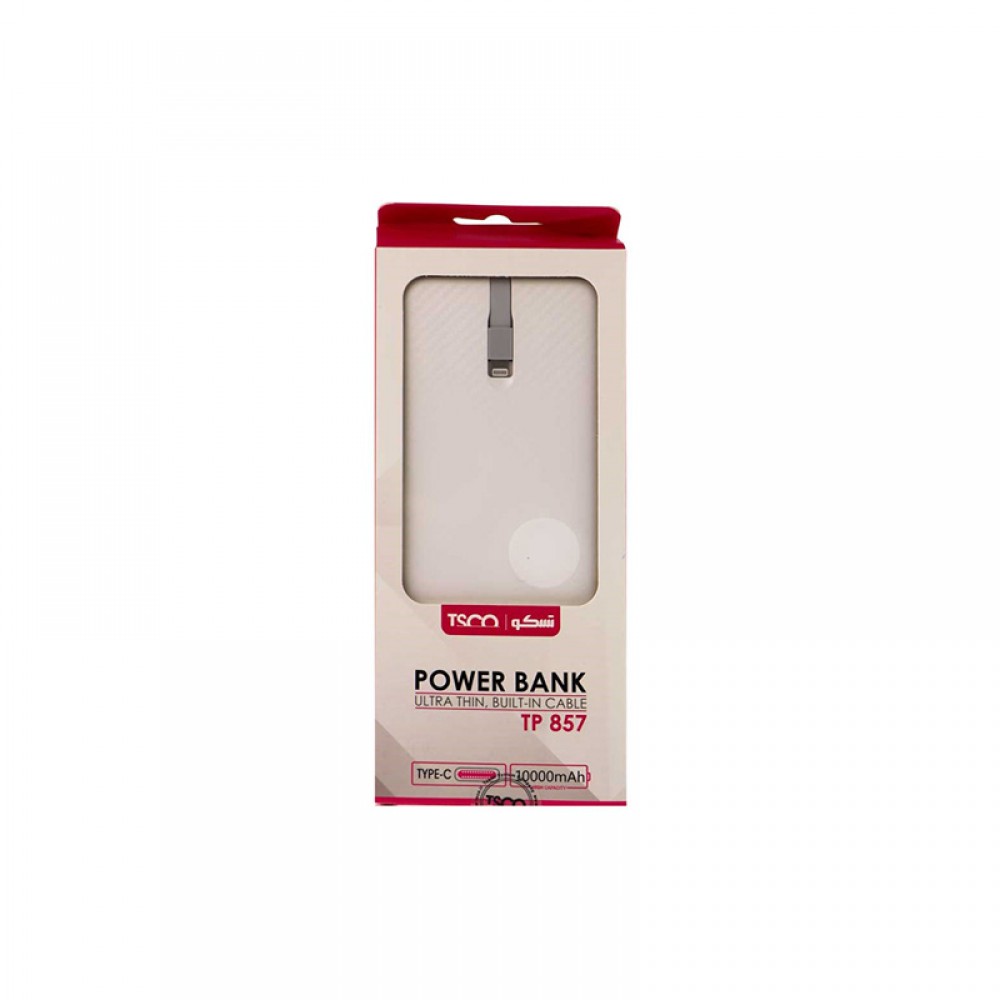 پاوربانک تسکو TSCO TP 857 با ظرفیت 10000 میلی آمپر